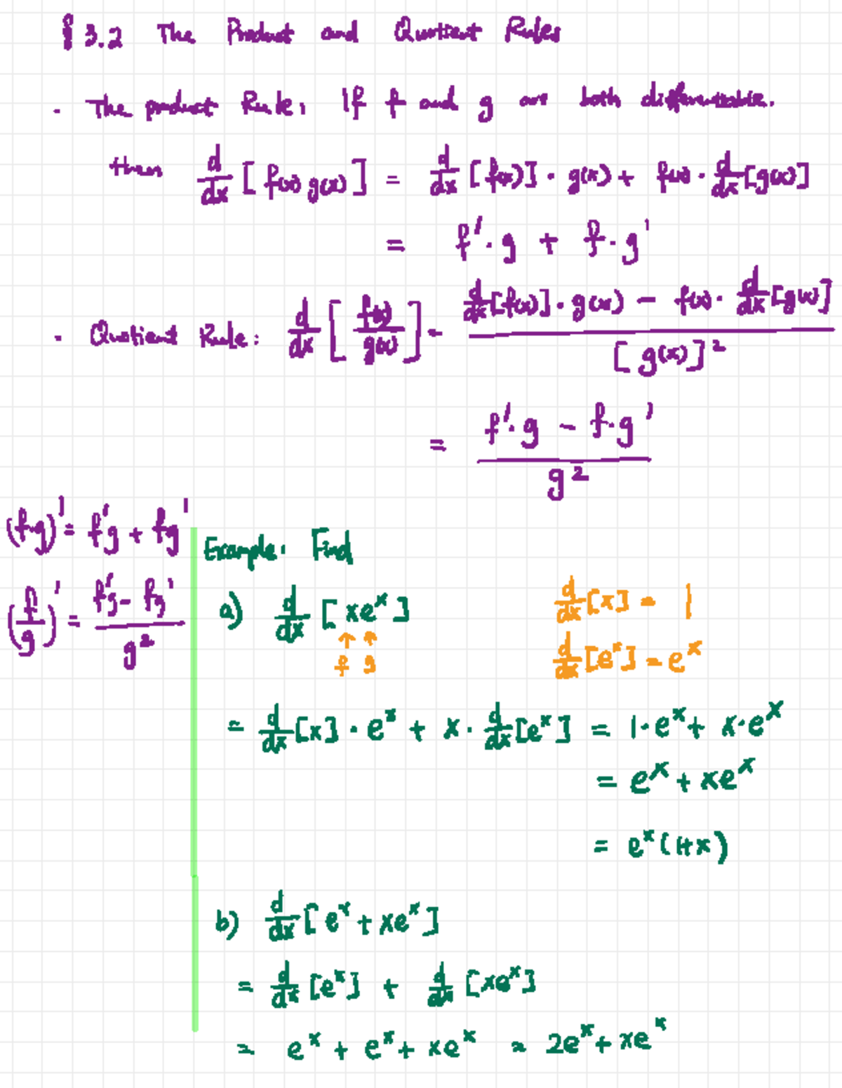 Section-3.2 Calculus - § 3 The Product and Quotient Rules . The product ...