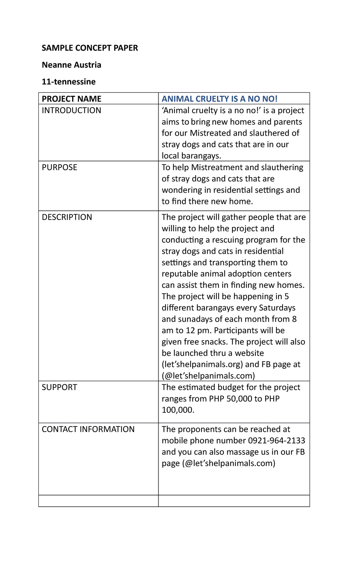 Sample Concept Paper Austria - SAMPLE CONCEPT PAPER Neanne Austria 11 ...