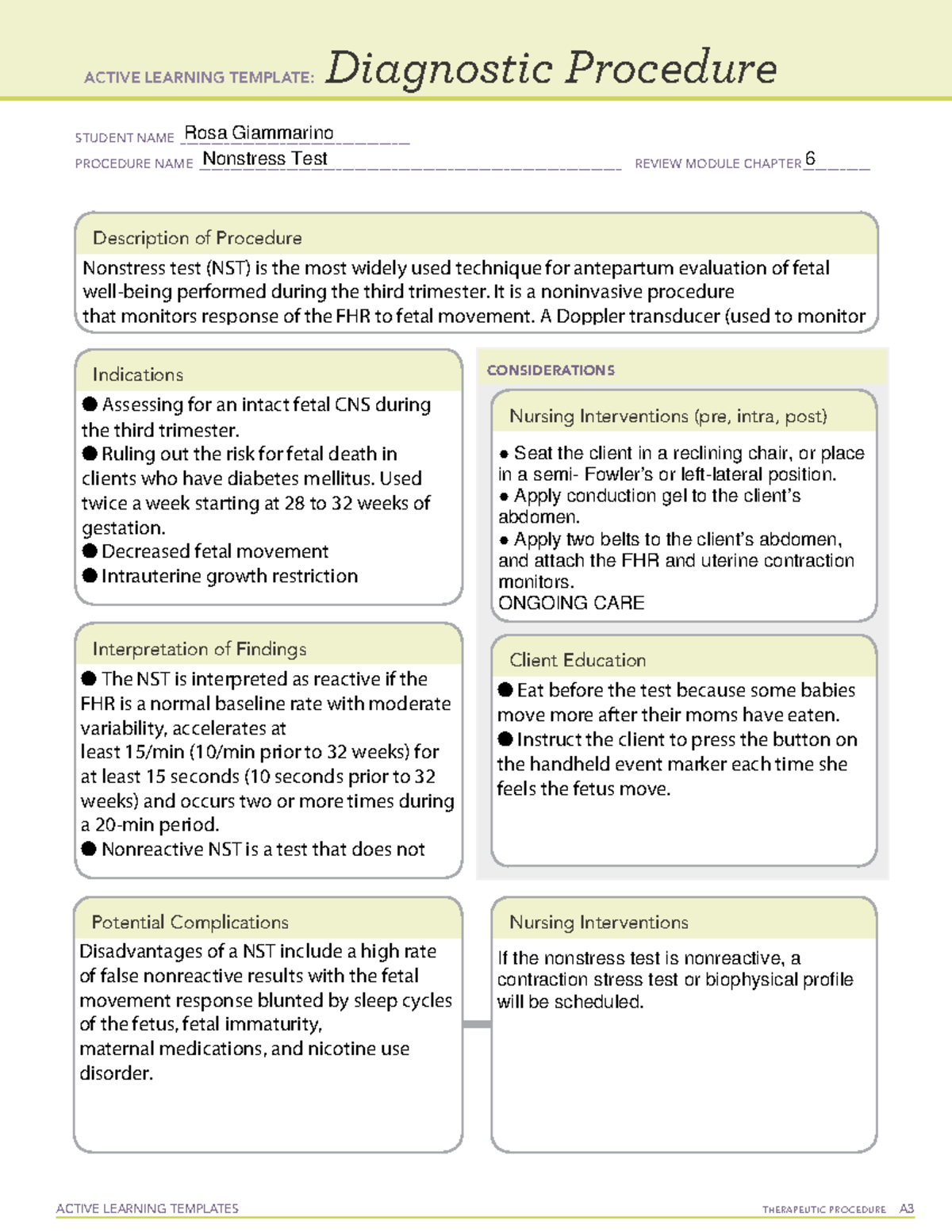 Nonstress Test (NST) Procedure Overview and Nursing Considerations ...