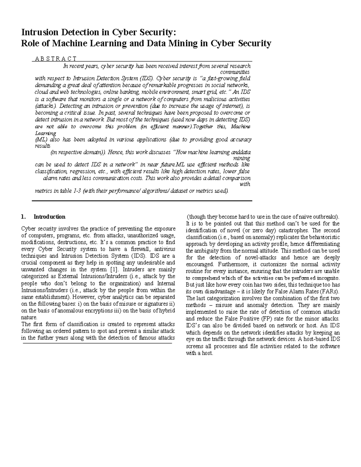 Cybersecurity intrusion detection - Intrusion Detection in Cyber ...