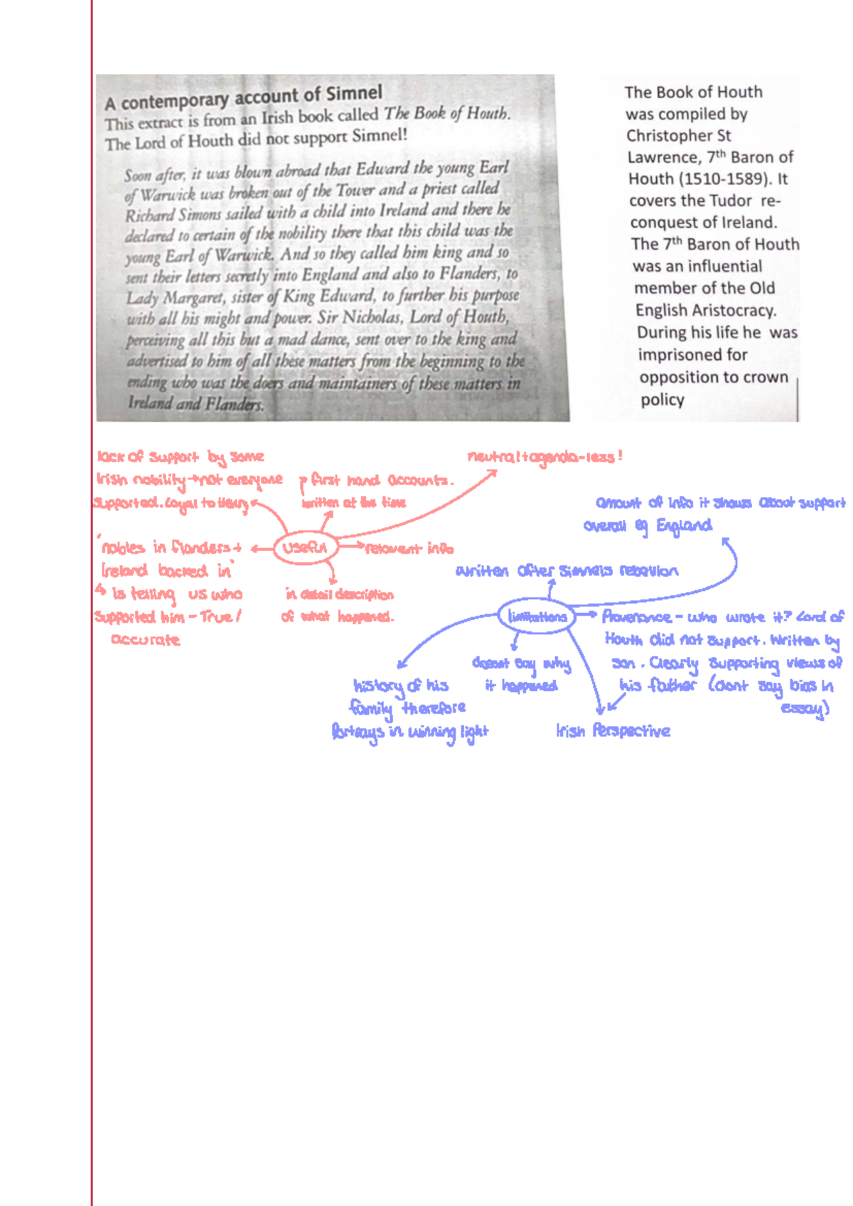 Irish Nobility's Support for Henry: Analyzing Simnel's Rebellion (HIST ...