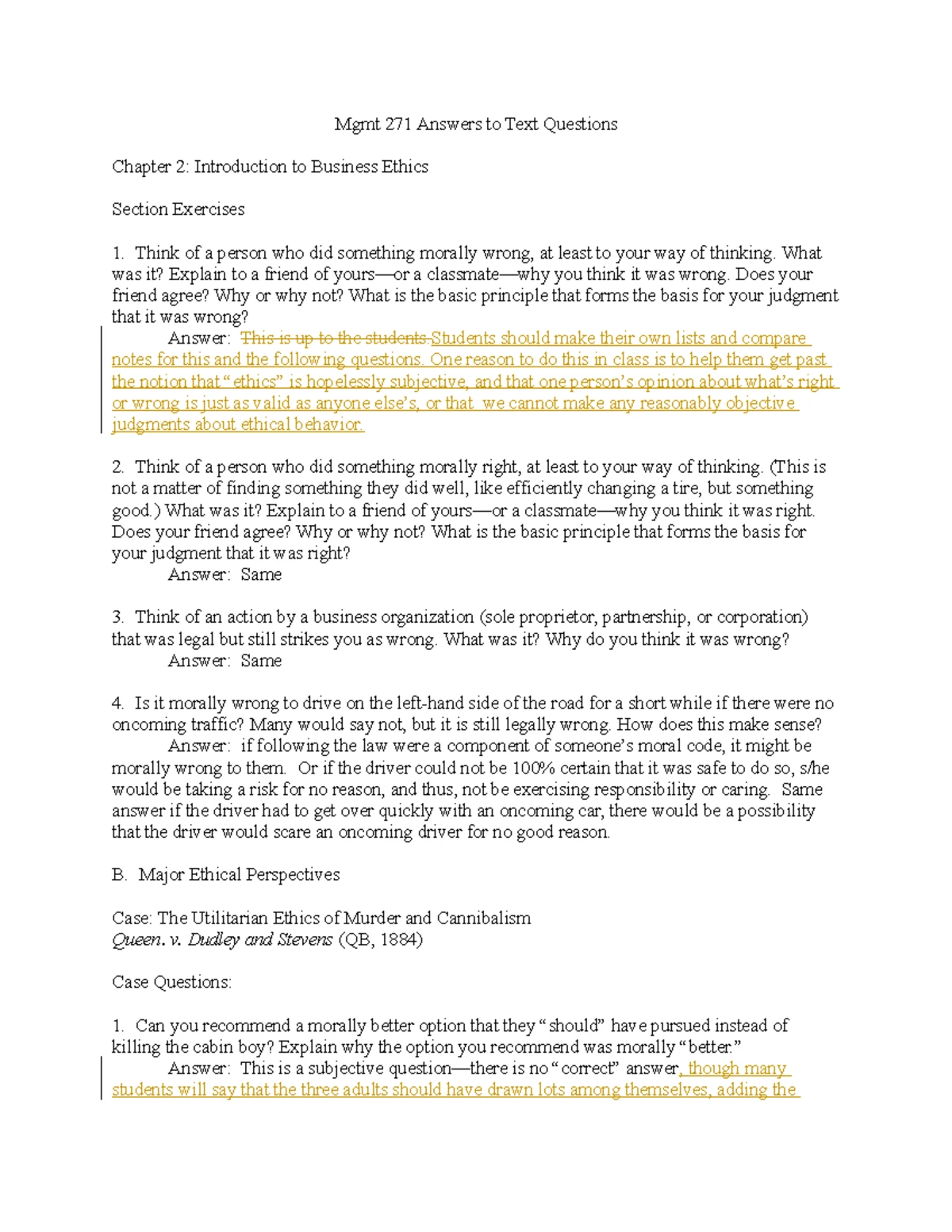 Mgmt 271 Chapter 8 - Mgmt 271 Answers to Text Questions Chapter 8 ...