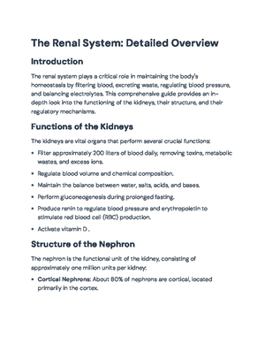 Comprehensive Review of the Renal System and Acid-Base Balance ...