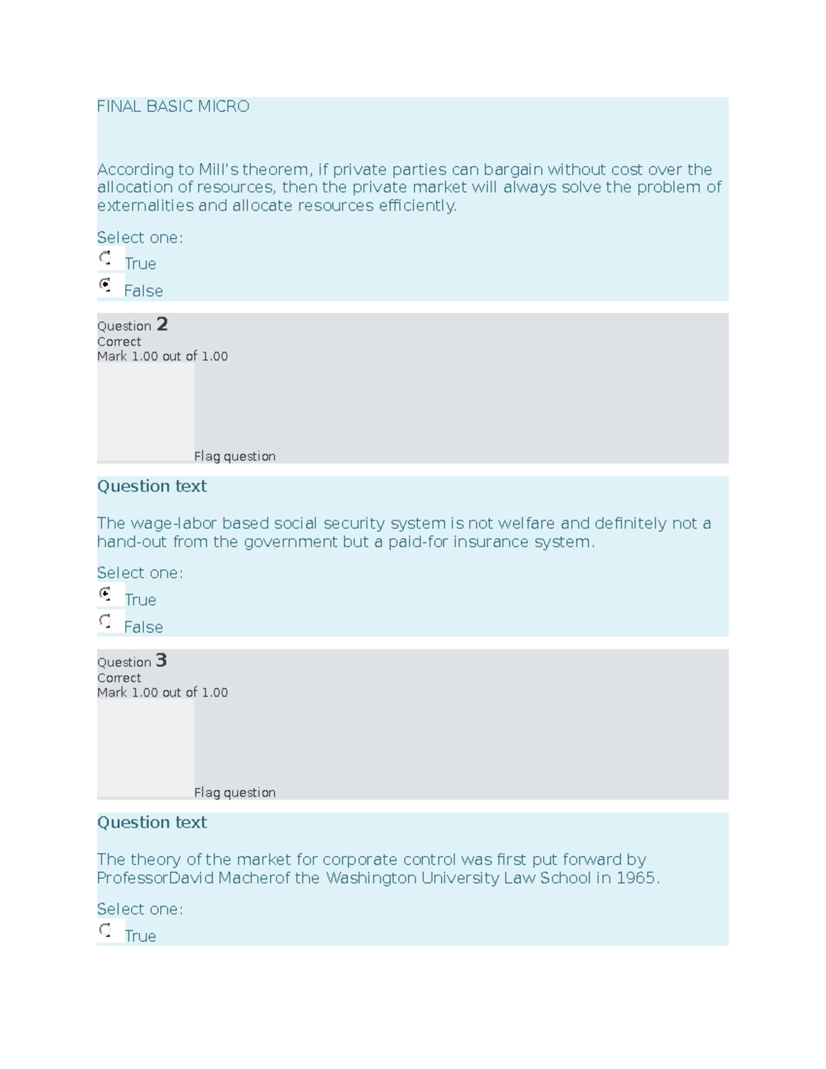 Final Basic Micro - Hehshs - FINAL BASIC MICRO According to Mill's ...