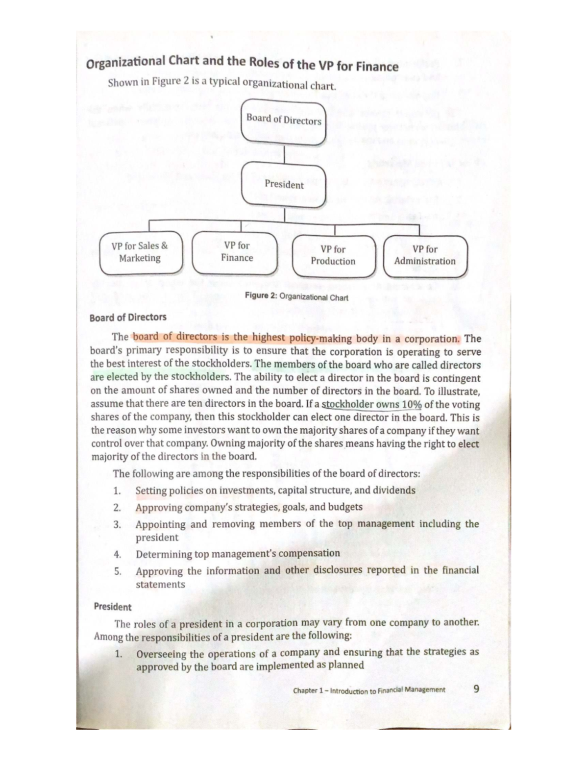 Organizational Chart & VP for Finance Roles - ROR - ACCOUNTS - Studocu