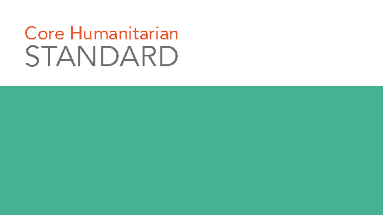 Core Humanitarian Standard on Quality and Accountability (CHS) - 2014 ...