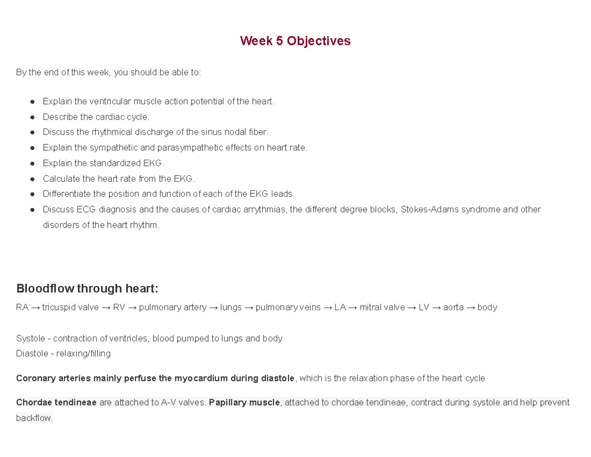 AP Exam 2 study - part 1 - Week 5 Objectives By the end of this week, you should be able to ...