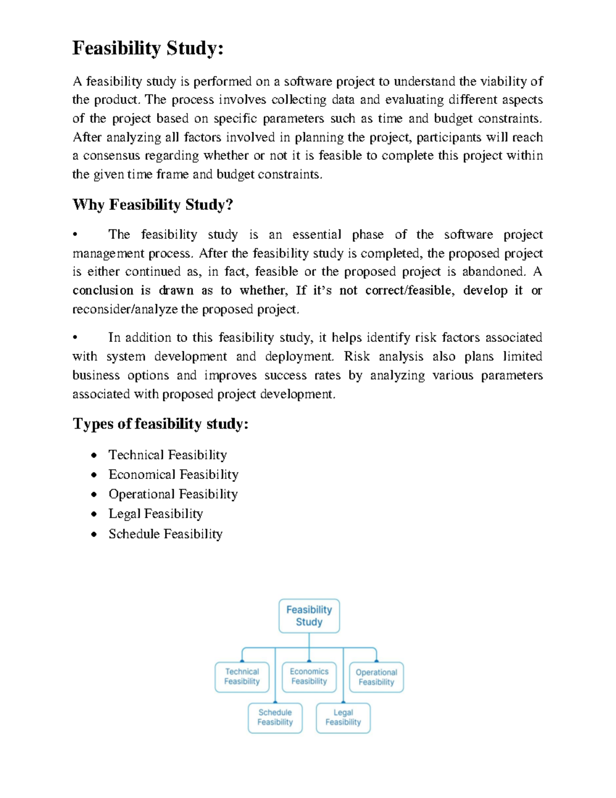 Feasibility Study and Requirements Analysis for Software Projects - Studocu