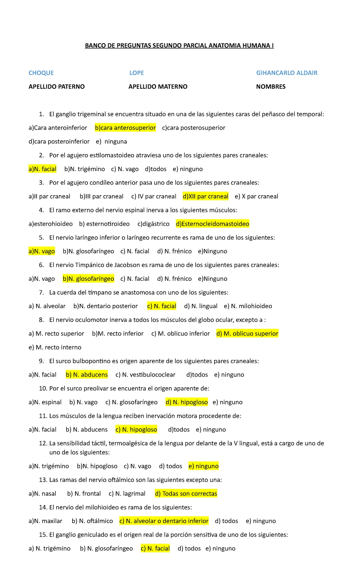 Banco de Preguntas de Anatomía: Pelvis y Periné - 50 Ítems - Studocu