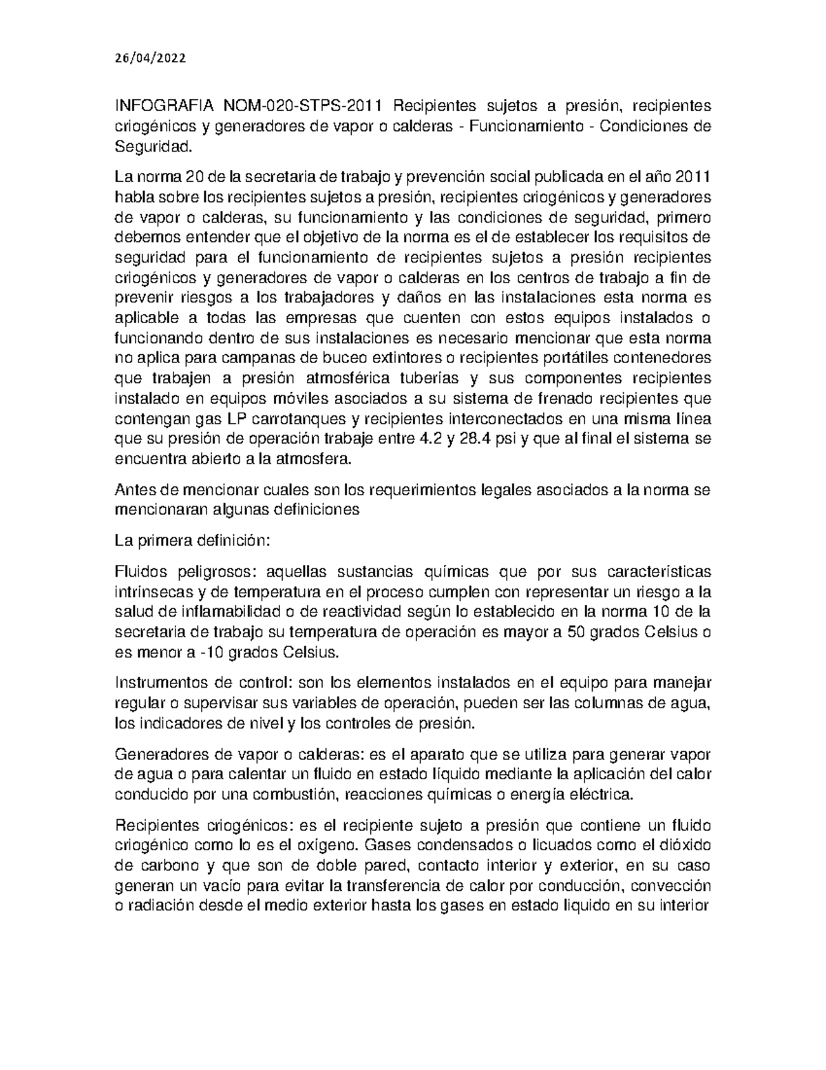 Infografía sobre NOM-020-STPS-2011: Seguridad en Recipientes a Presión ...