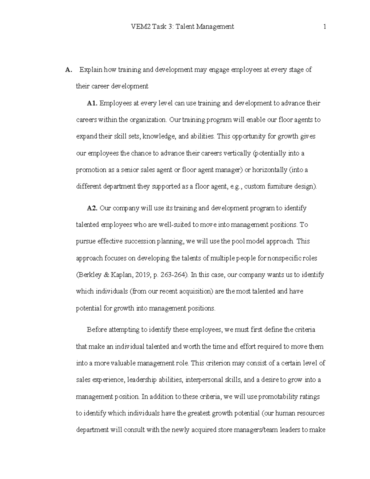 VEM2 Task 3: Engaging Employees through Talent Management Strategies ...