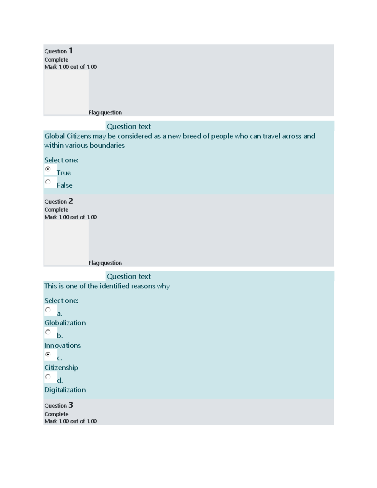 Contempo Quiz 1: Globalization & Citizenship Insights - Studocu