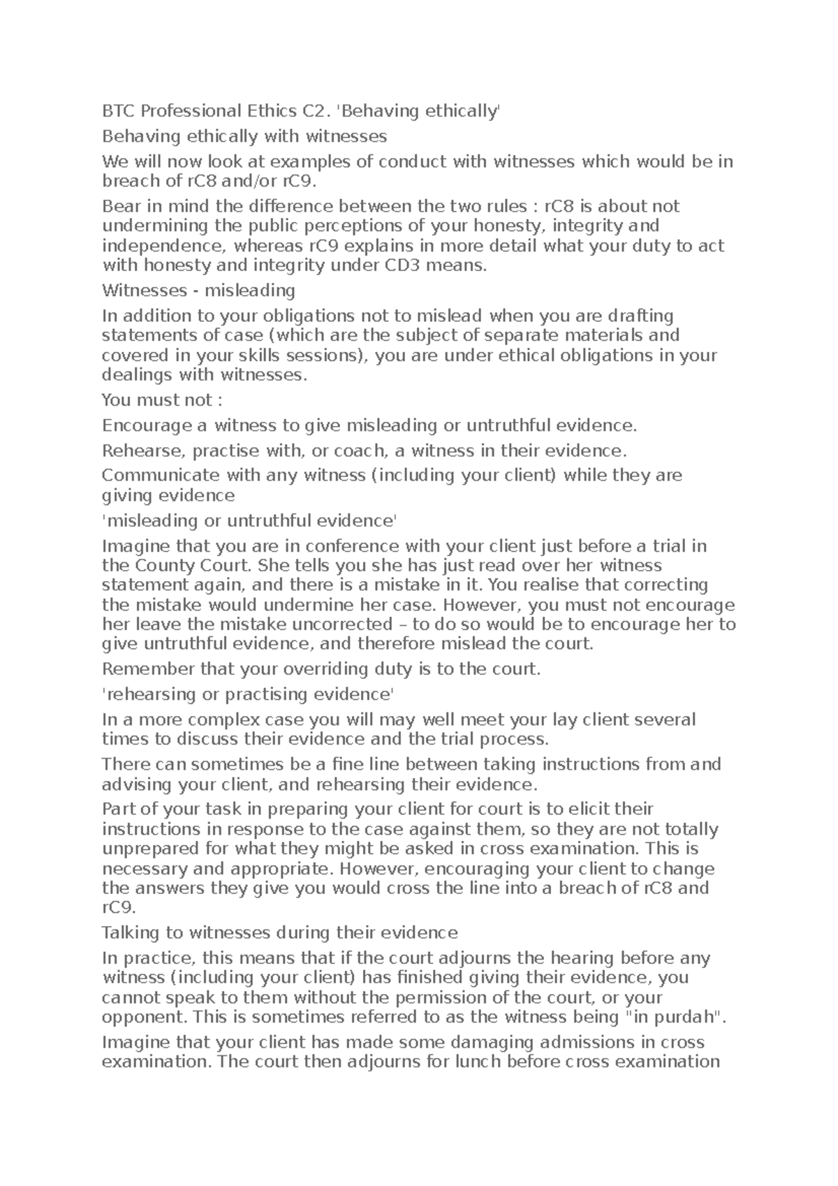 Professional Ethics 7 - 'Behaving ethically' Behaving ethically with ...