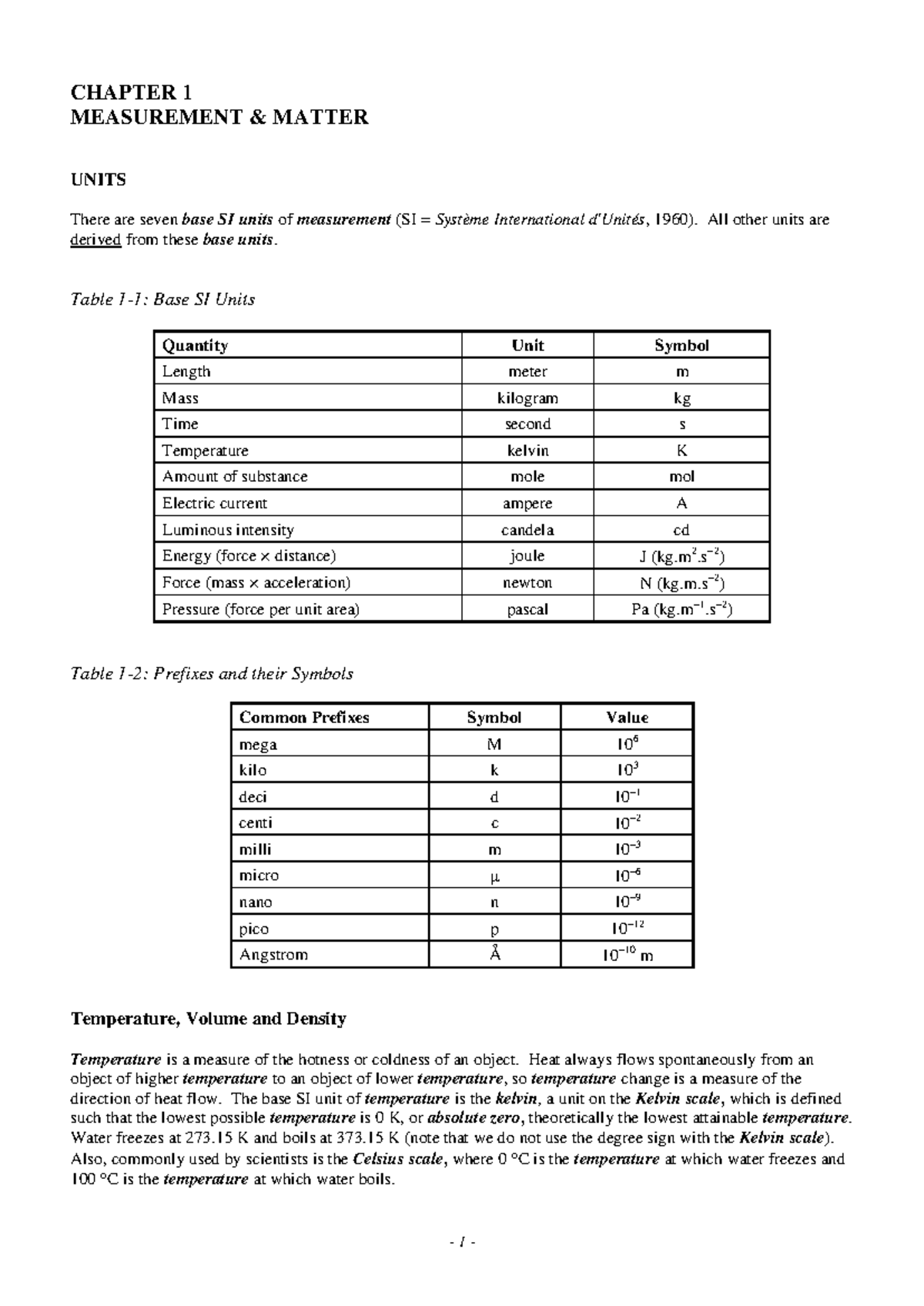 PHY154S Chapter 1: Measurement and Matter Overview 2025 - Studocu