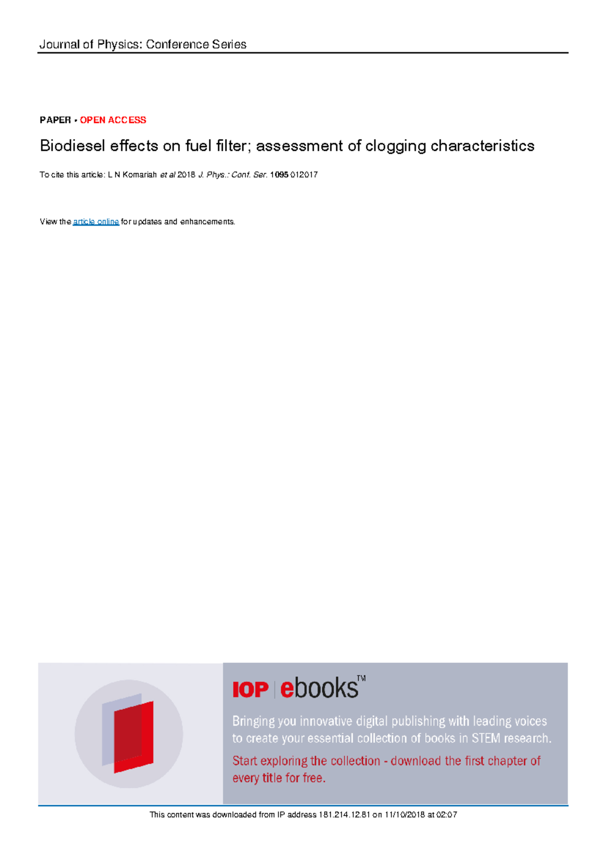 BCH 202: Biodiesel Impact on Fuel Filter Clogging – Design Insights ...