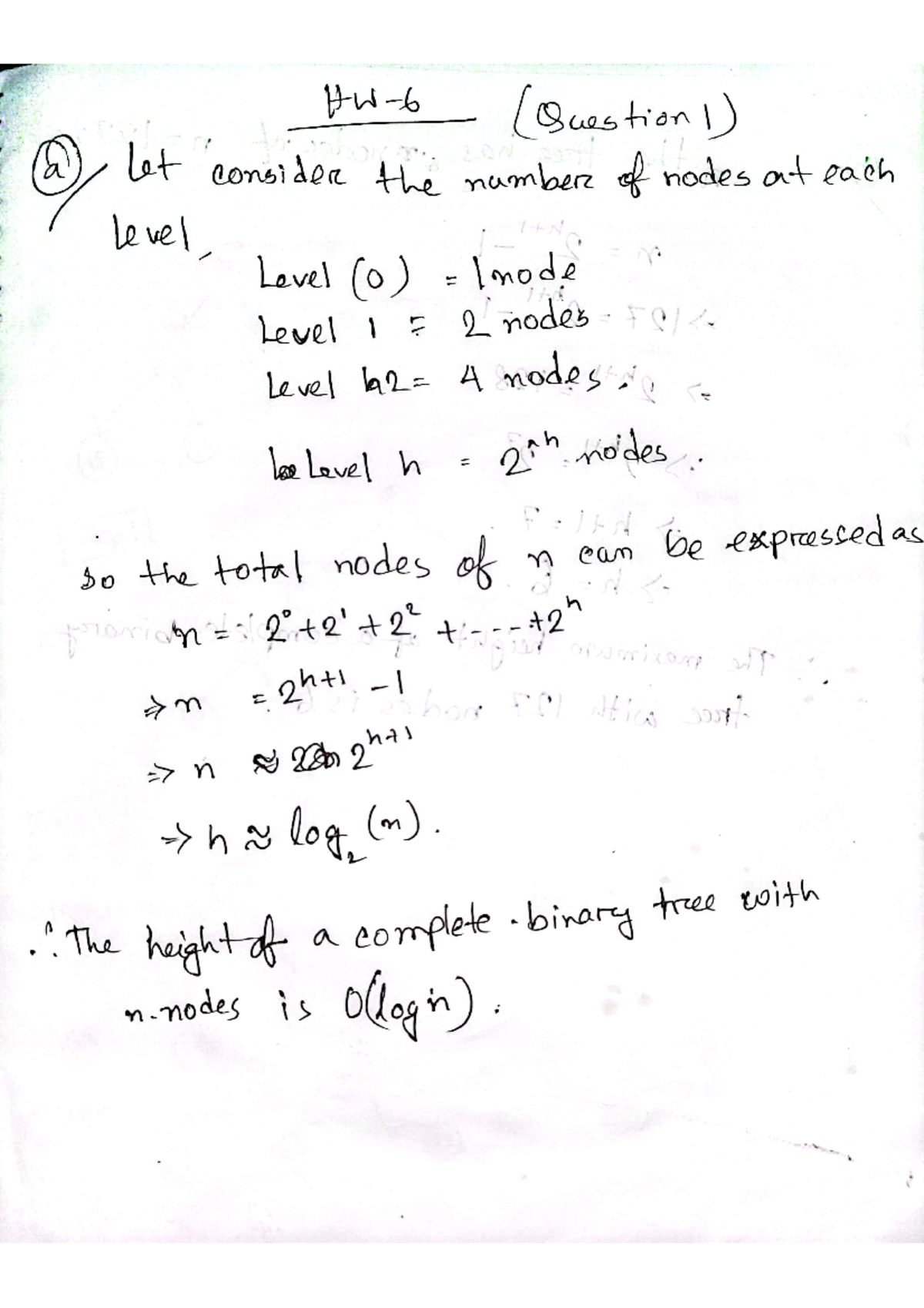 CSE 225 Homework 6: Analyzing Complete Binary Tree Properties - Studocu