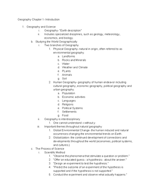 Geography Chapter 2 - Notes - Geography Chapter Portraying Earth 1 ...