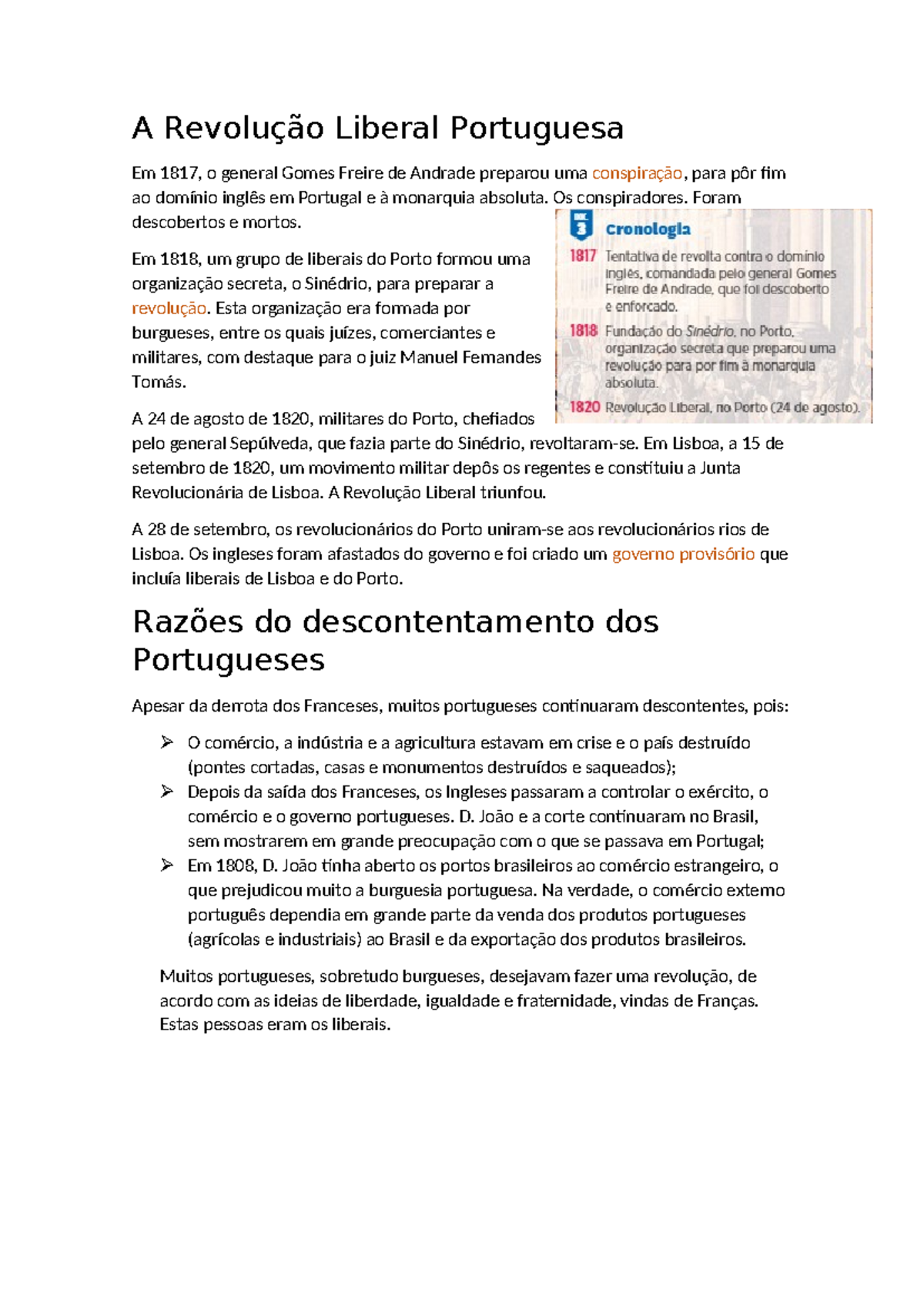 A Revolução Liberal Portuguesa: Contexto e Consequências (1817-1820 ...