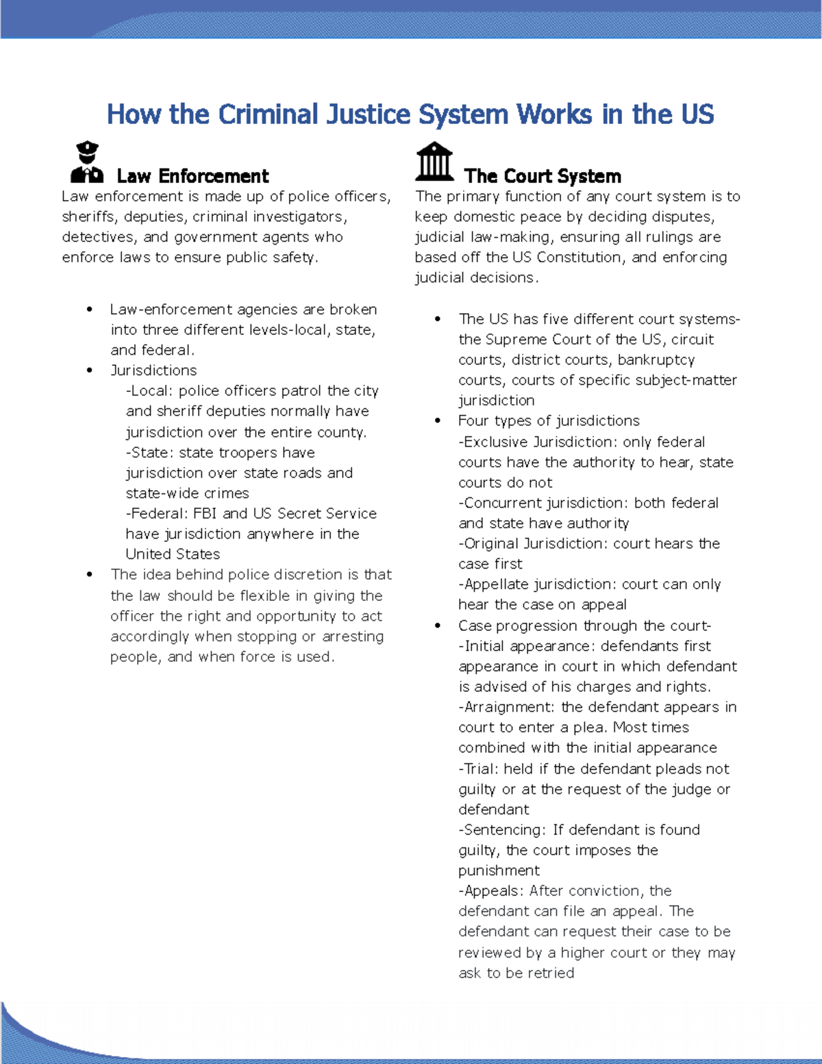 CJ 112 Module 7-2 Project Two - How the Criminal Justice System Works ...