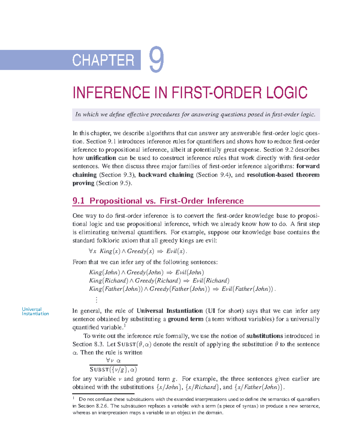 CMPG 313 - Chapter 9: Inference in First-Order Logic Techniques - Studocu