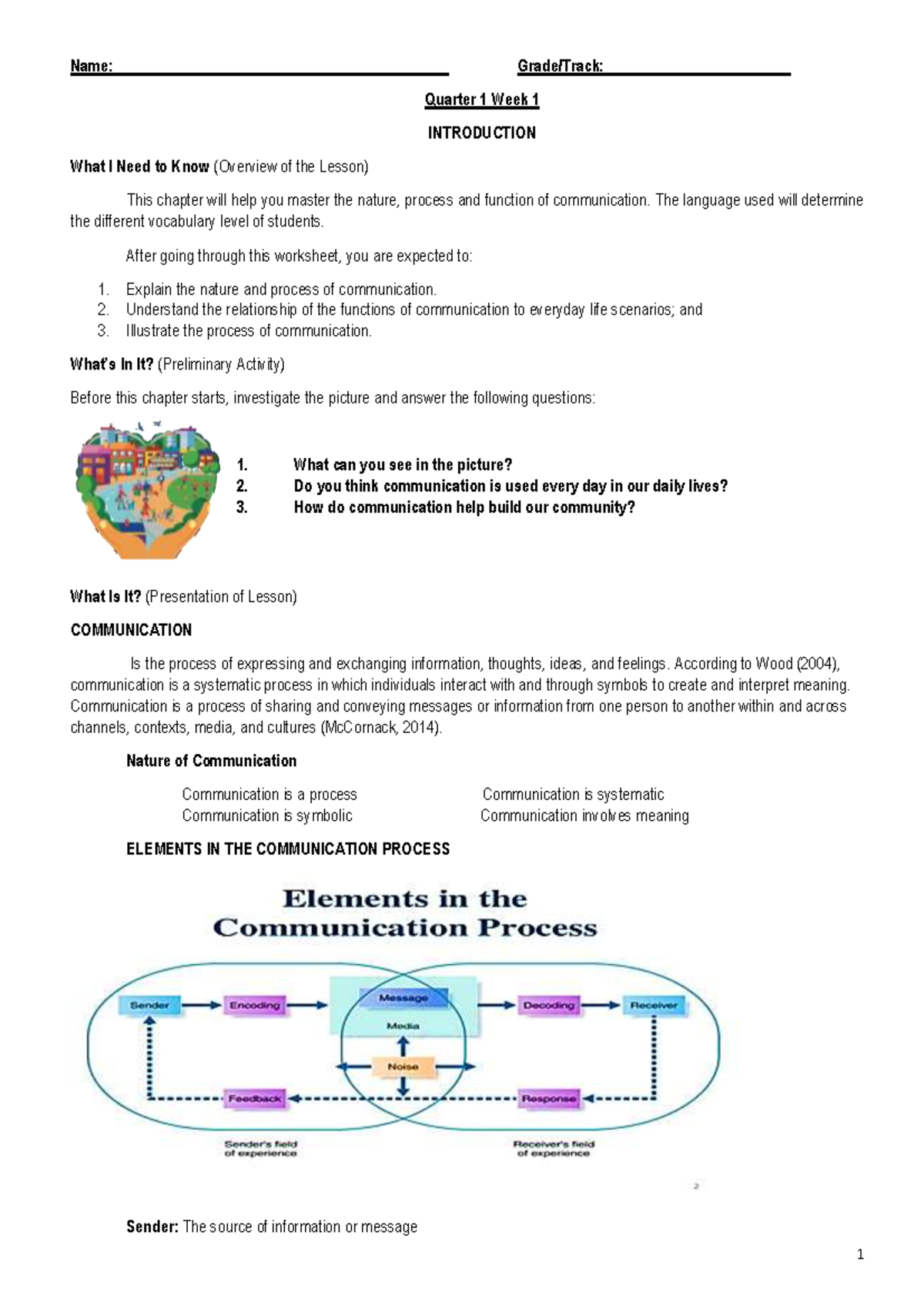 ORAL Communication: GRADE 11 LECTURE NOTES on Models & Processes - Studocu