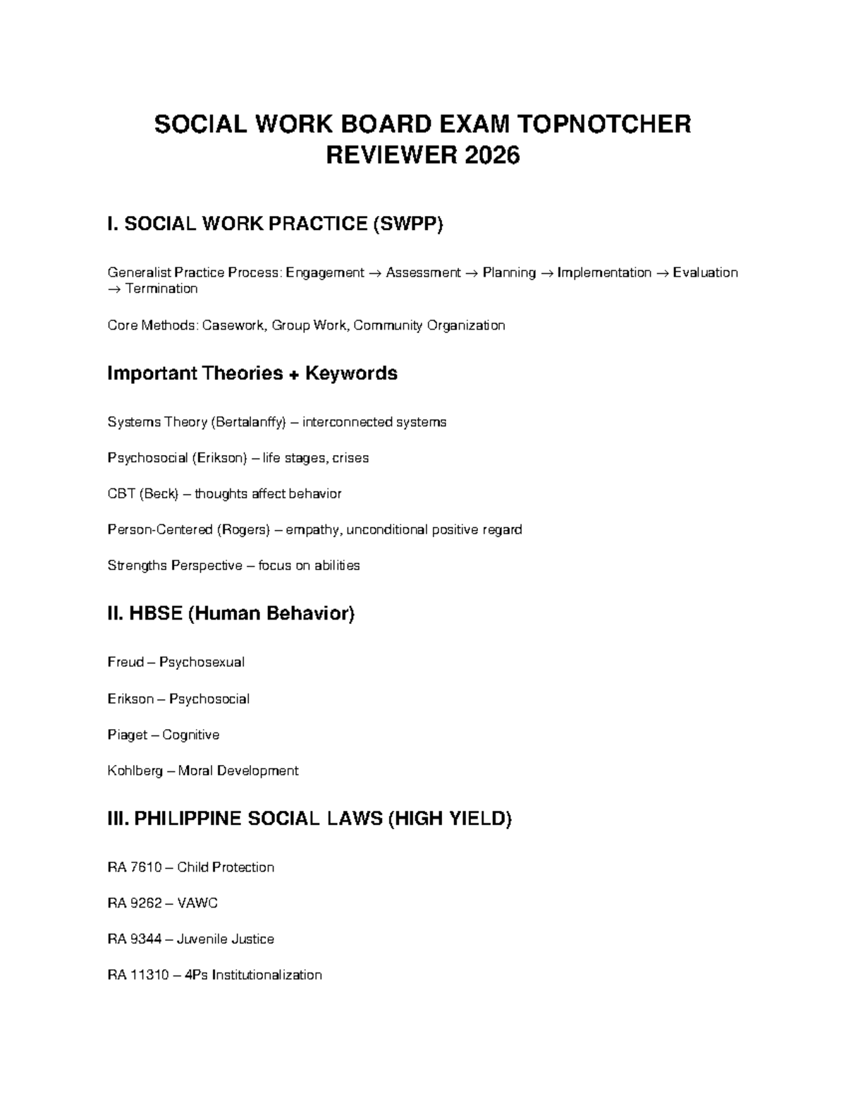 SOCIAL WORK PRACTICE REVIEWER 2026 (SWPP) - BOARD EXAM PREP - Studocu