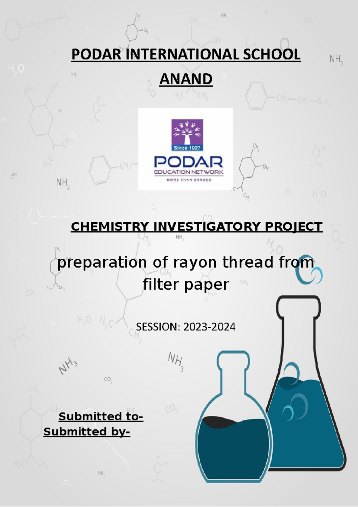 Chemistry Investigatory Project: Preparation of Rayon (Class XII) - Studocu