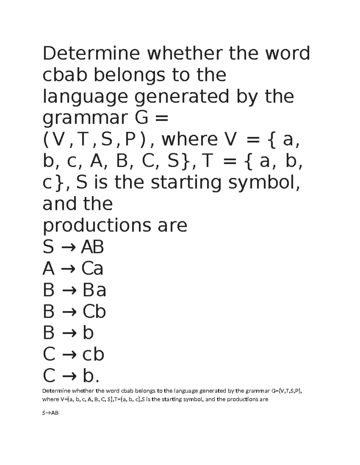 Discretemath M 10 - discrete math - Determine whether the word cbab ...