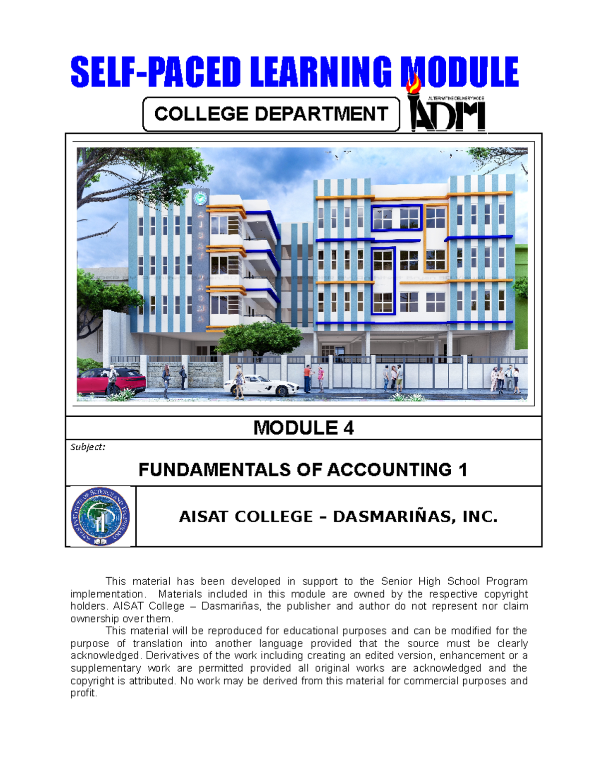 CSC Module 4-AE-ACTG1-B - SELF-PACED LEARNING MODULE MODULE 4 Subject ...