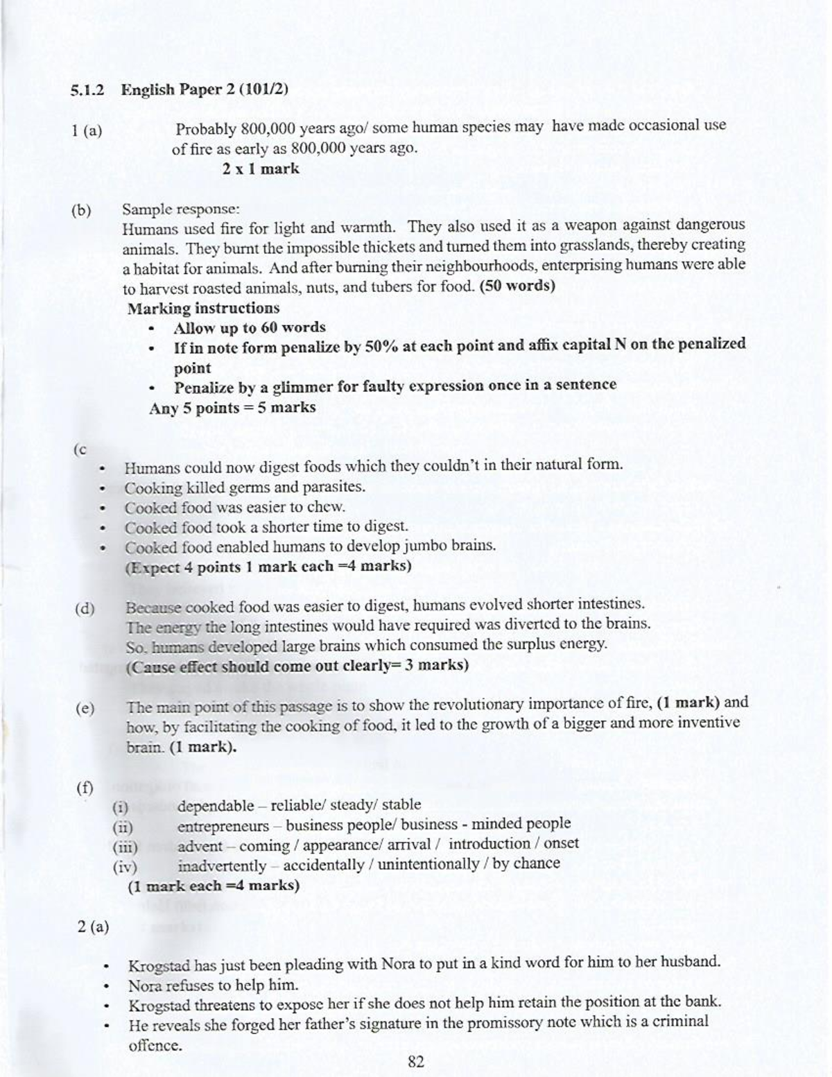 2019 KCSE KNEC English Paper 2 Marking Scheme and Sample Responses ...