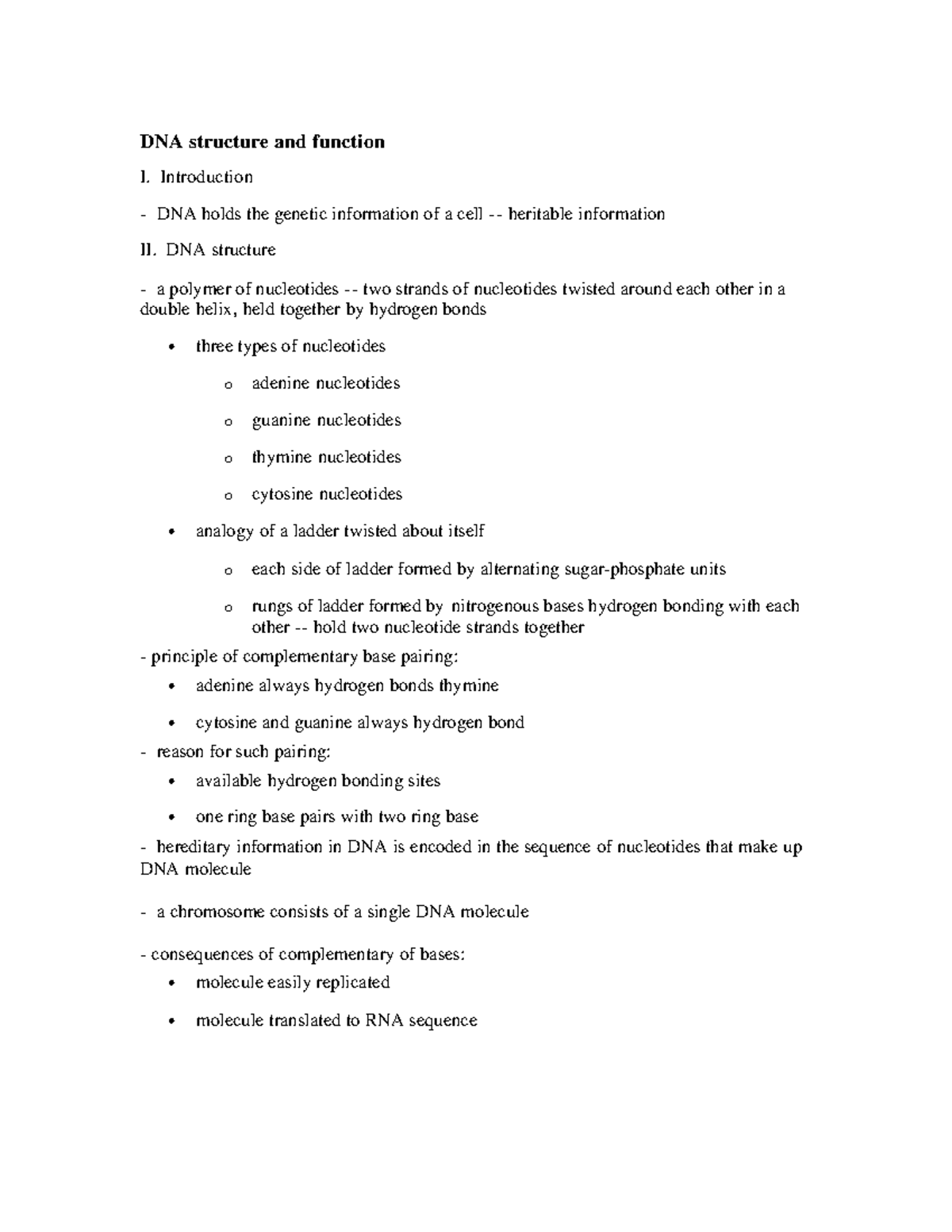 DNA structure and function - Introduction - DNA holds the genetic ...