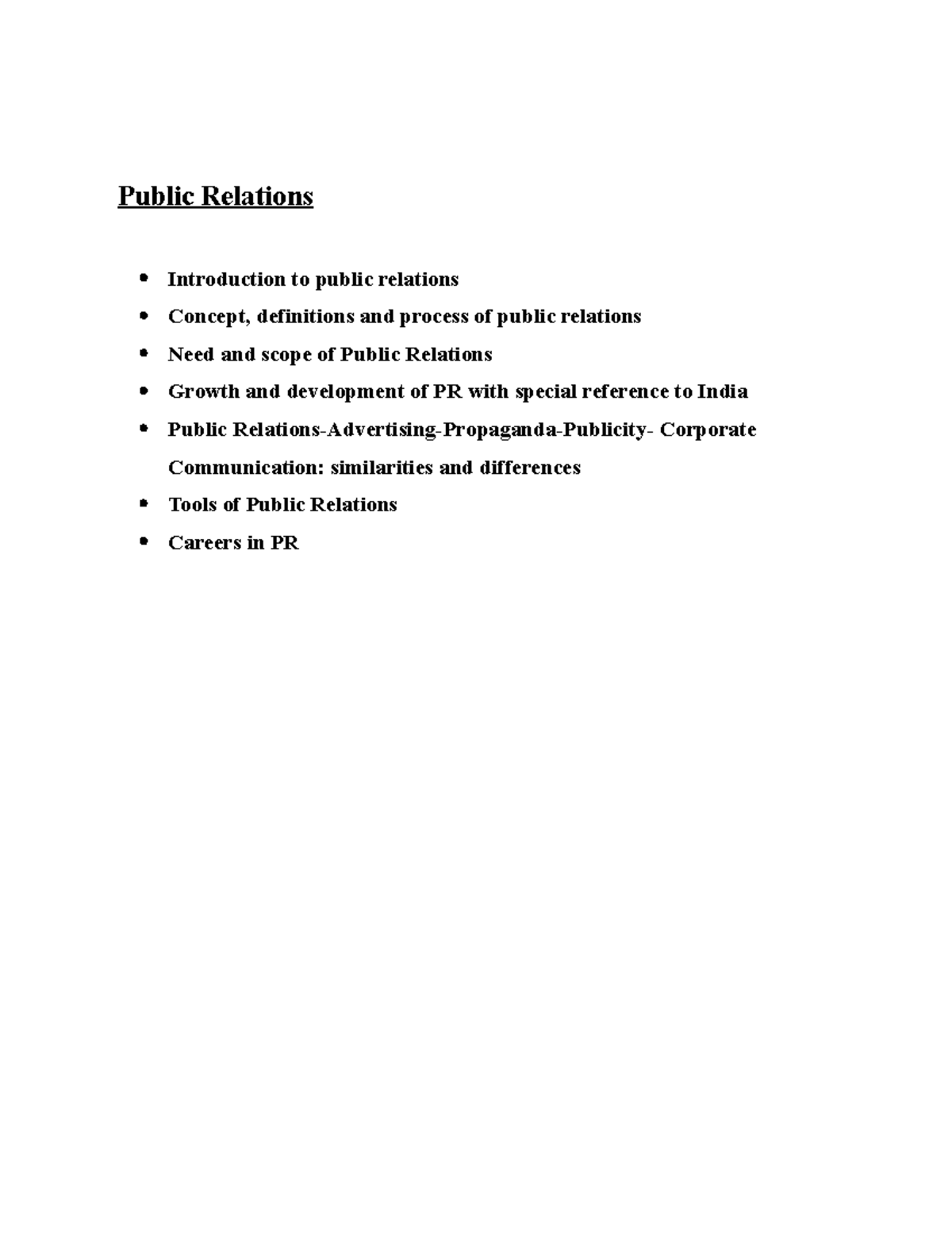 Unit 1 - pr notes unit 1 - Public Relations Introduction to public ...