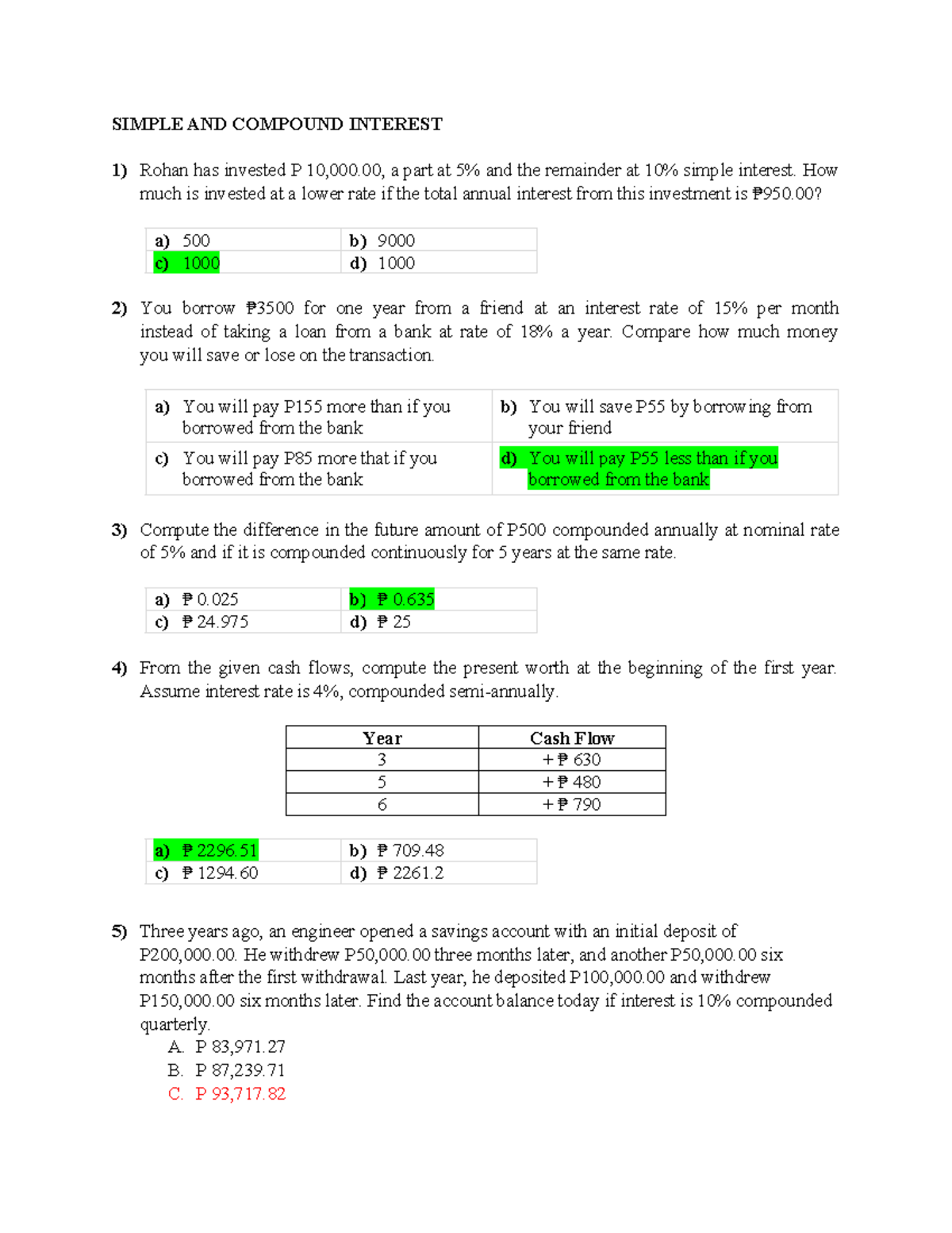 Final Exam: Econ Review on Simple & Compound Interest Principles - Studocu