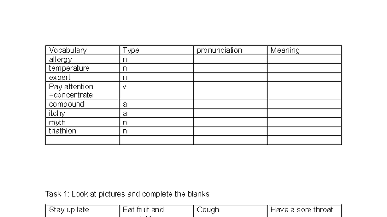 Practice Unit 2 Vocabulary & Grammar - Grade 7 (Smart World) - Studocu