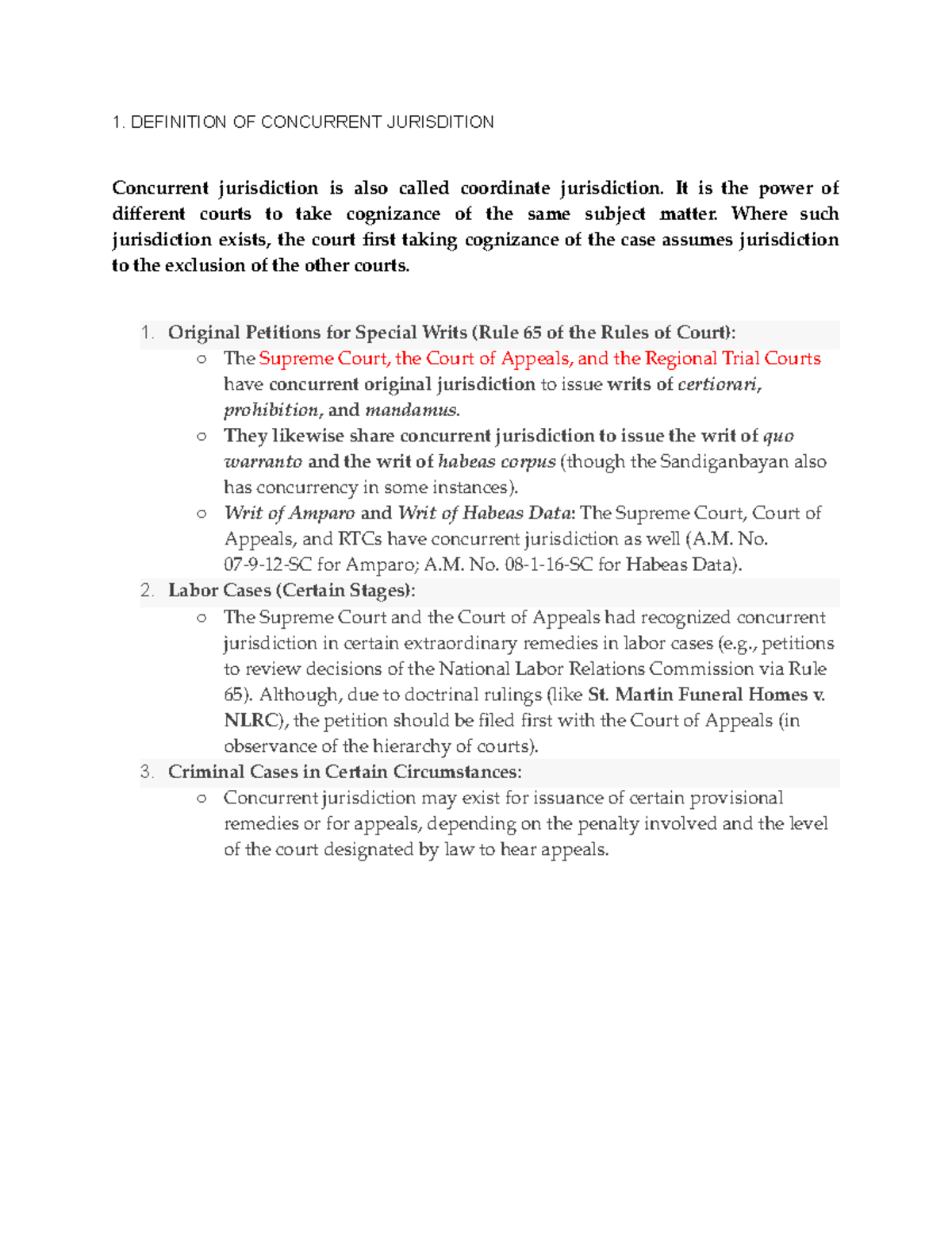 Concurrent Jurisdiction Overview: Definition & Key Cases - Studocu