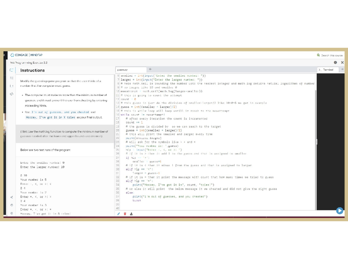 CH3.3 CENGAGE MINDTAP PRACTICE ACTIVITY - CENGAGE MINDTAP a Se W4 ...