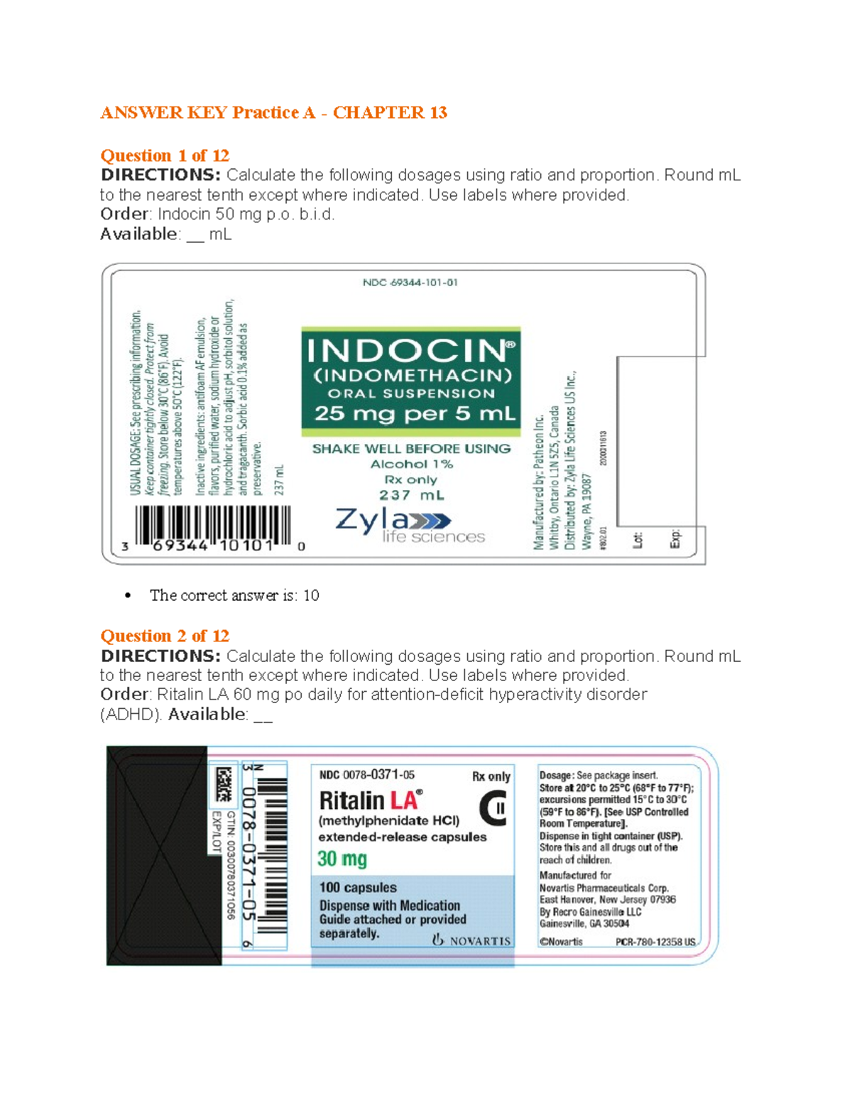 Dosage Calculation Practice ABC: Chapter 13 Questions & Answers - Studocu