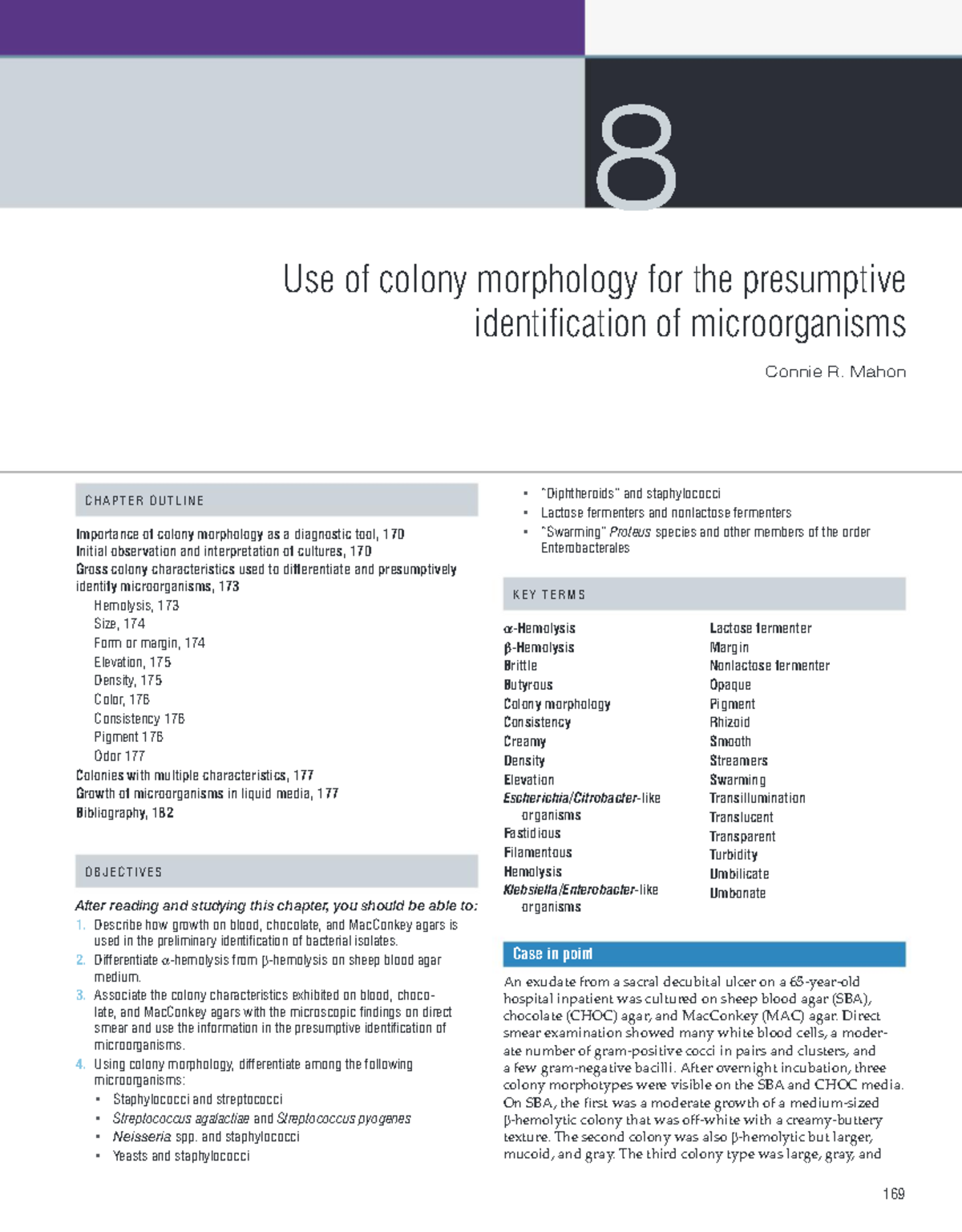 Use of Colony Morphology for Presumptive Identification of ...