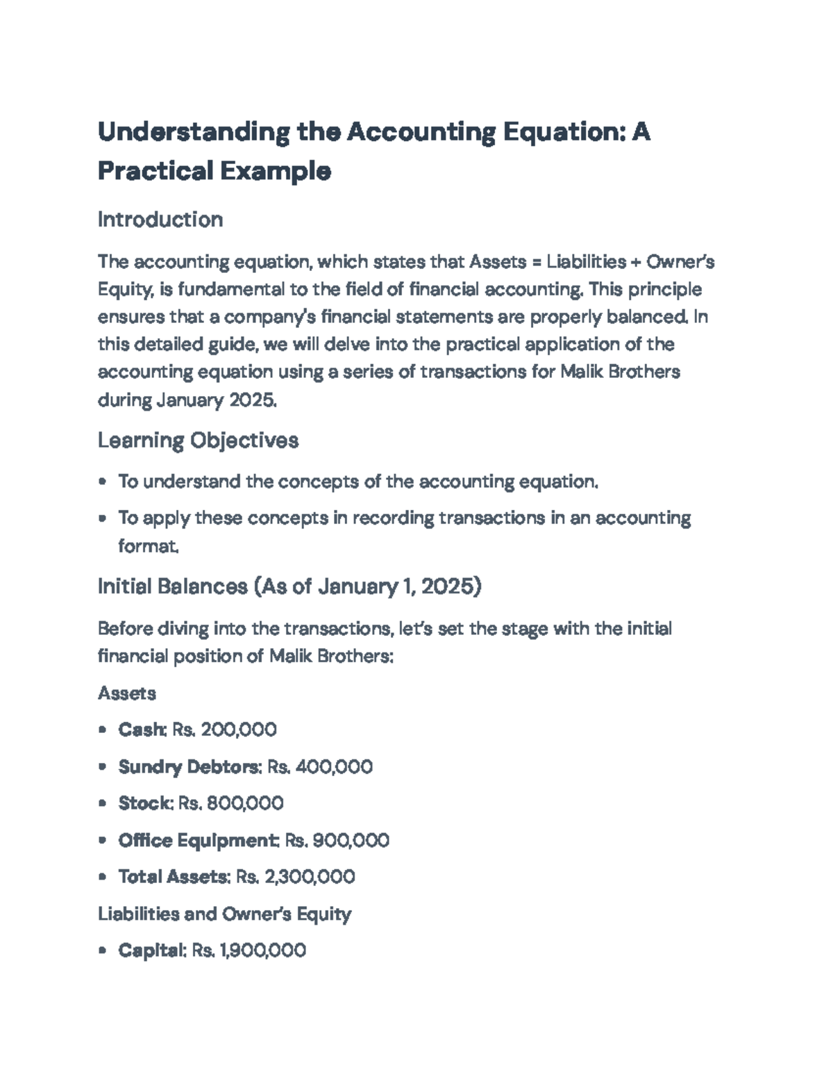 Practical Applications of the Accounting Equation for Financial ...