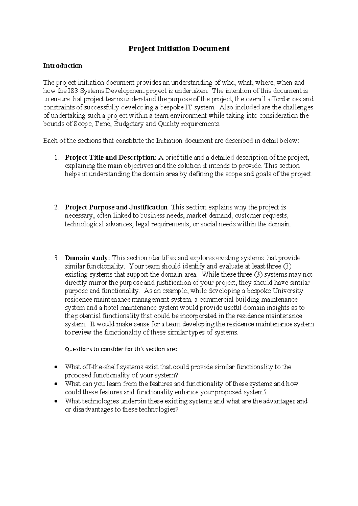 Project Initiation Specification - Project Initiation Document ...