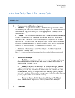[Solved] Select two of the following instructional models to compare ...