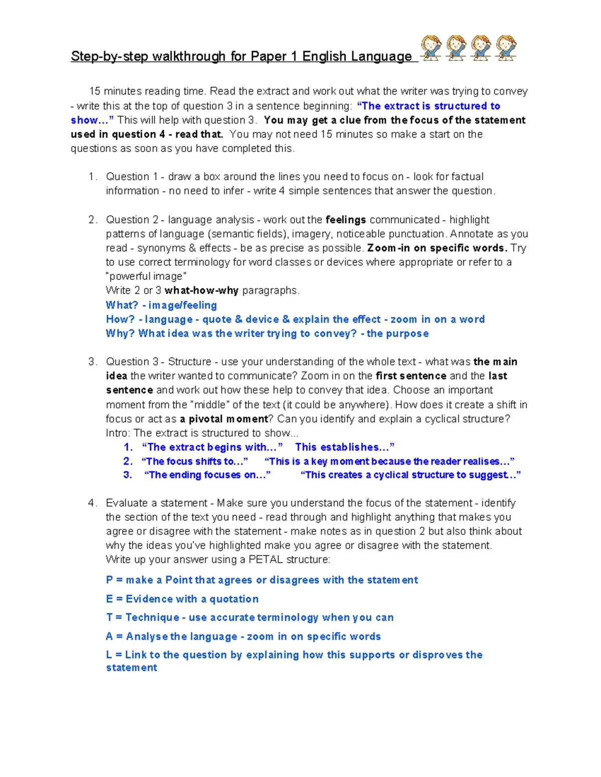 Step-by-Step Guide for Paper 1: English Language Exam Prep - Studocu