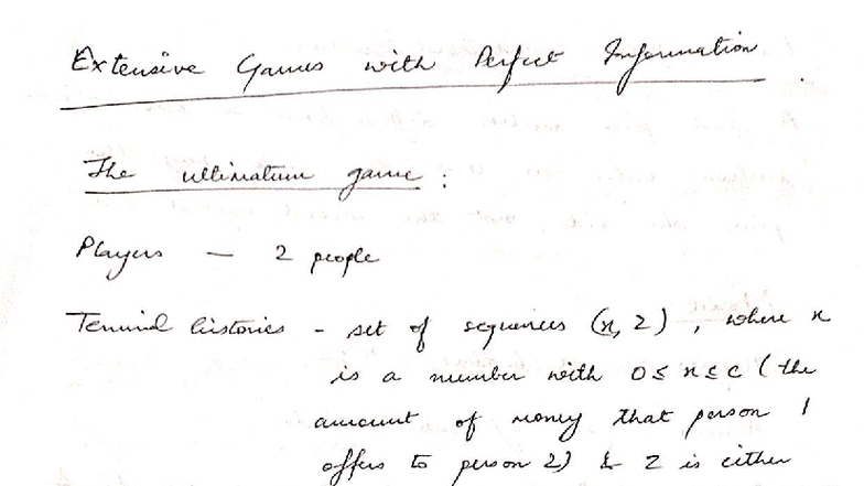 Ch6 Game Theory: Extensive Games with Perfect Info & Ultimatum Game ...
