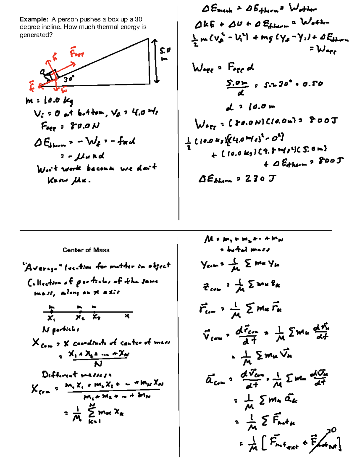 8A Lecture 16: Conservation of Energy & Center of Mass Examples - Studocu