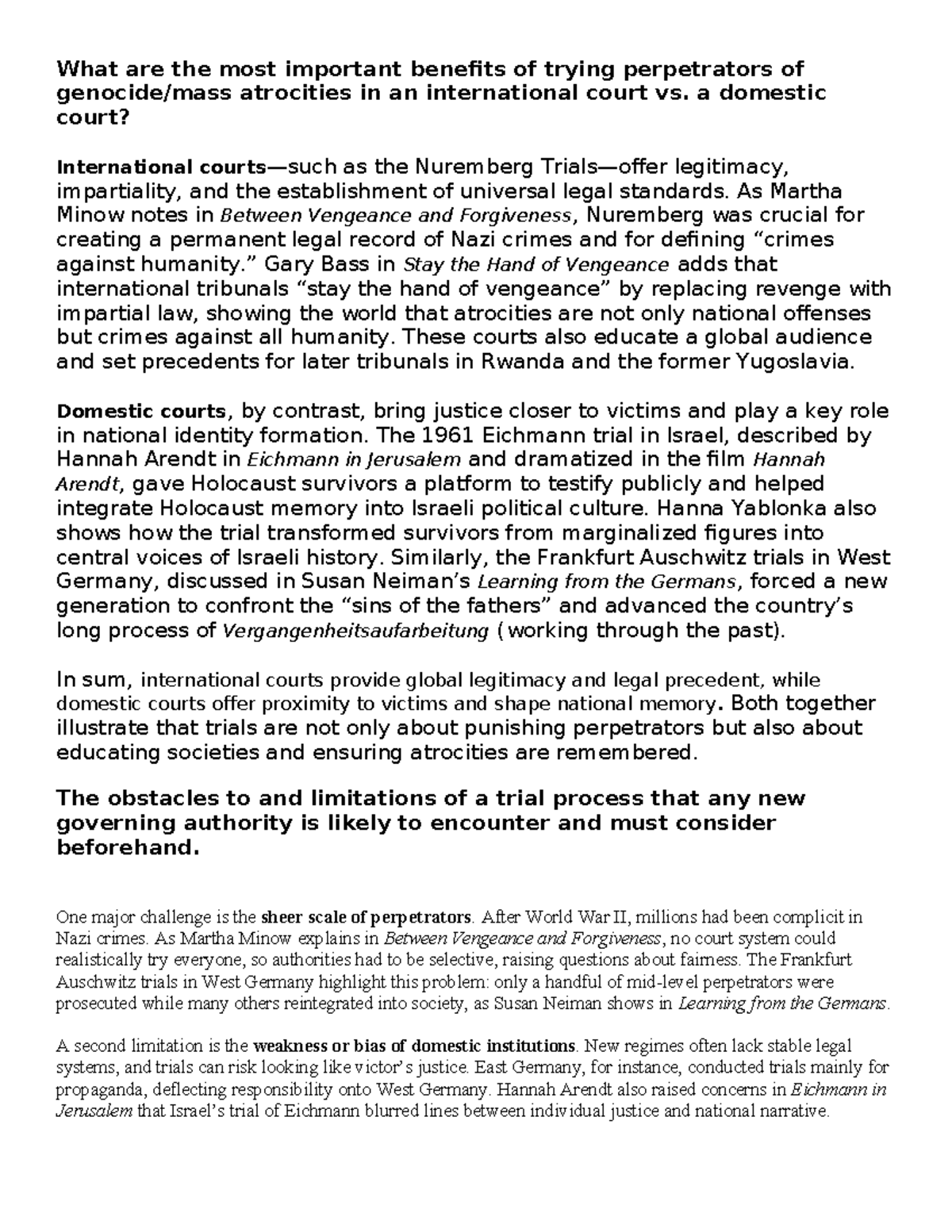 Comparative Analysis of Post-WWII Trials in West & East Germany: FRG vs ...