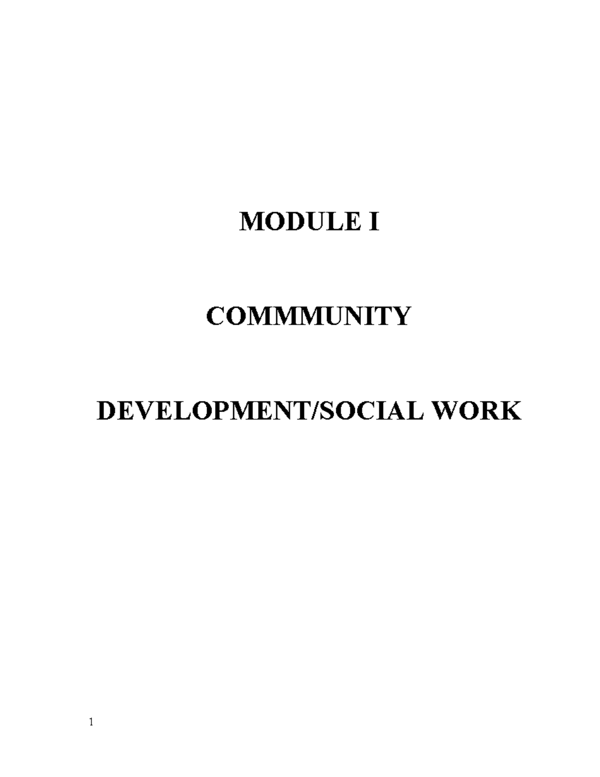10019 Community Development Notes - Diploma in Social Work Module 1 ...