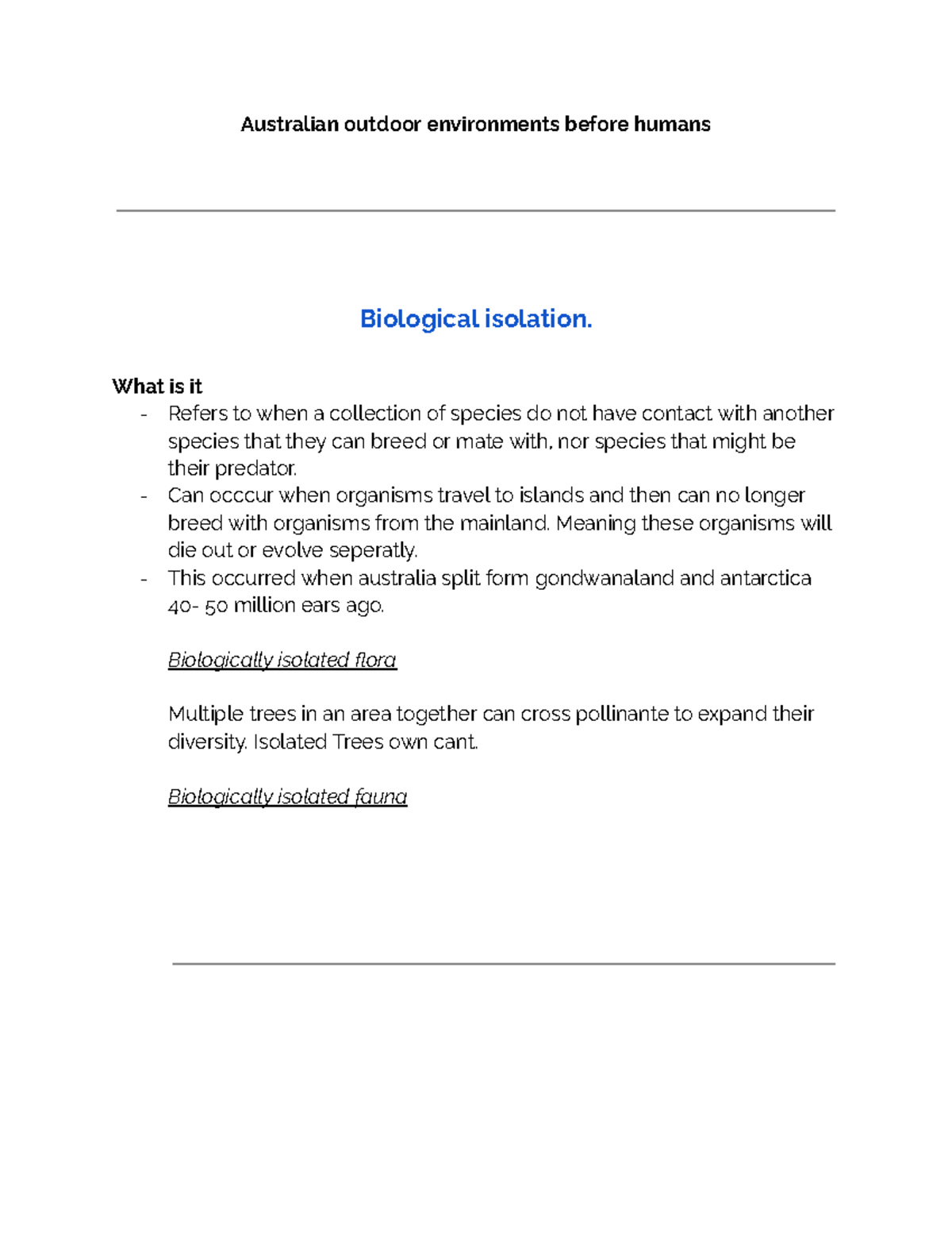 Biological Isolation in Australian Outdoor Environments (Outdoor Ed 3 ...