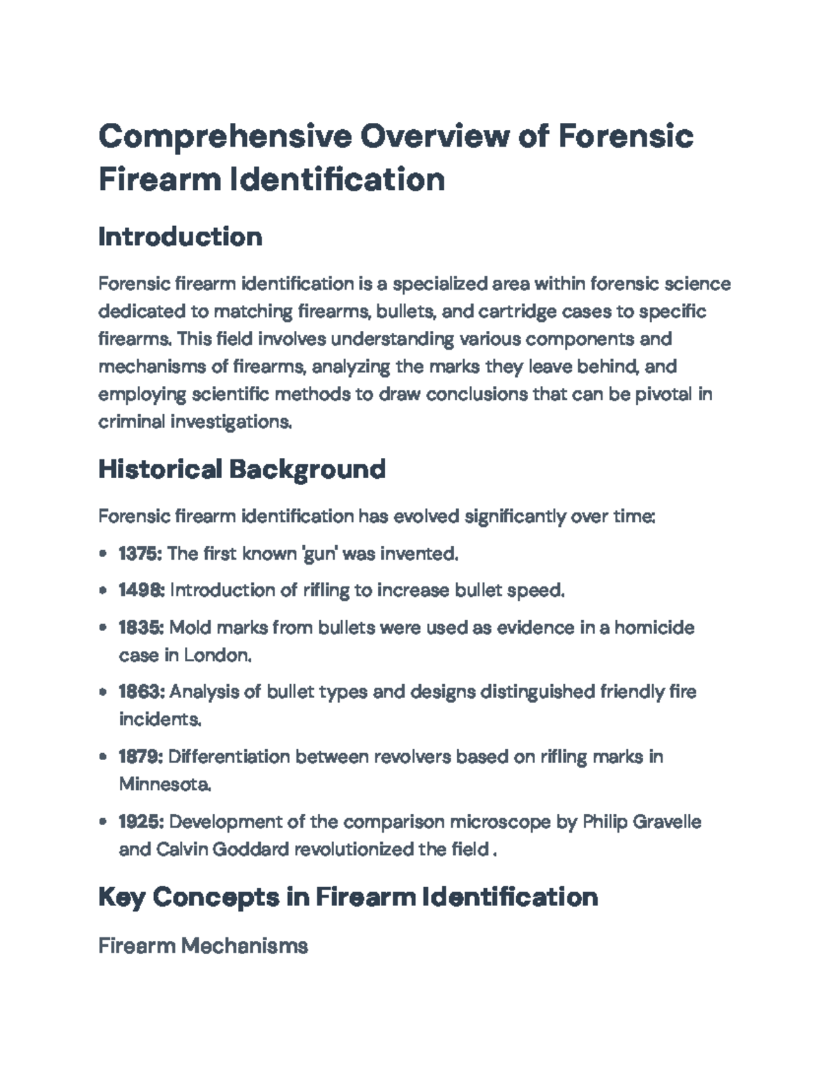 Forensic Firearm Identification: Key Concepts and Techniques Overview ...