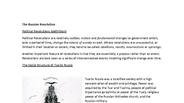 HIST 201: The Collapse of Tsar Nicholas II and the Russian Revolution ...