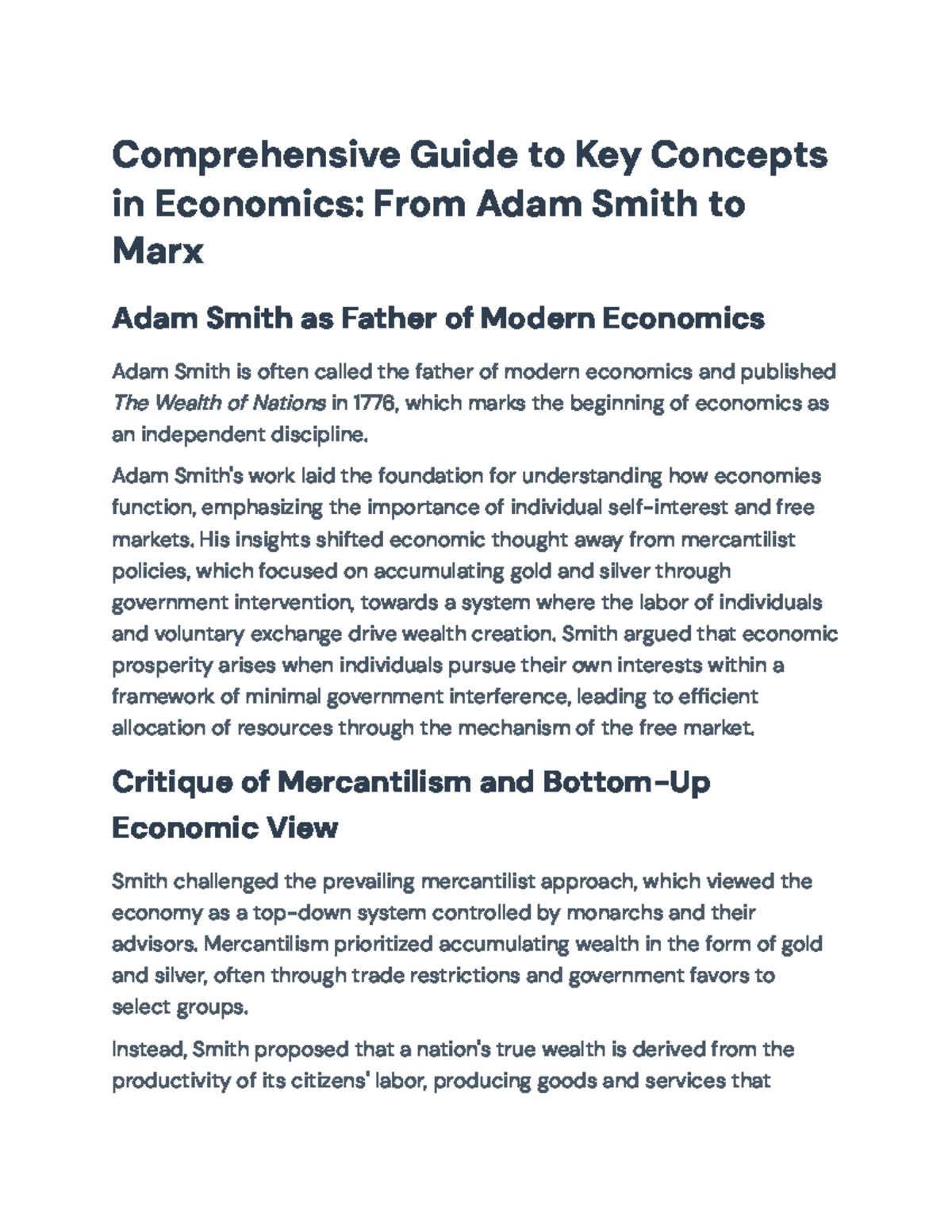 Key Economic Theories: Adam Smith vs. Marx on Capitalism & Socialism ...